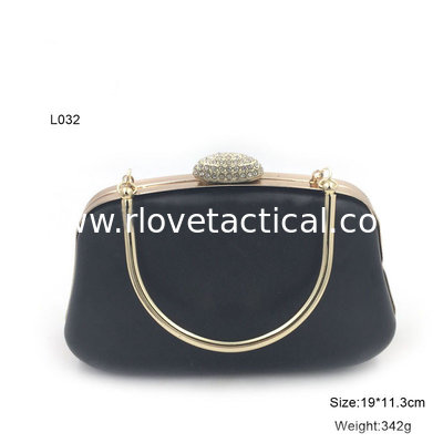 New design diamond decoration gold handbag box clutch frame for ladies purse