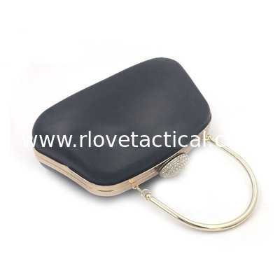 New design diamond decoration gold handbag box clutch frame for ladies purse