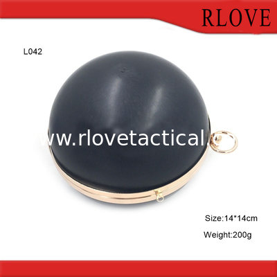 Fashion hardware accessories custom gold round shape evening bag plastic box metal frame