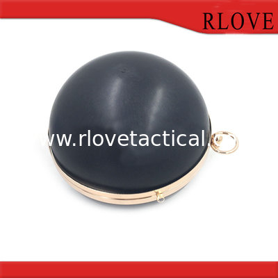 Fashion hardware accessories custom gold round shape evening bag plastic box metal frame