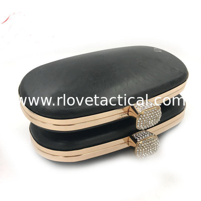 Manufacturer plastic oval box shell metal purse frame for handbag
