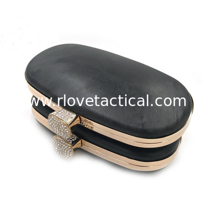 Manufacturer plastic oval box shell metal purse frame for handbag