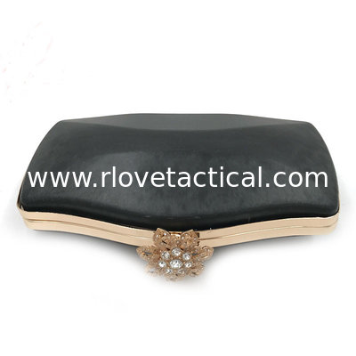 Beautiful diamond leaf locks decorative purse box clasp iron metal frame with gold