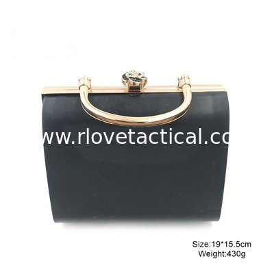 Square plastic shell box metal purse frame for clutch handbag