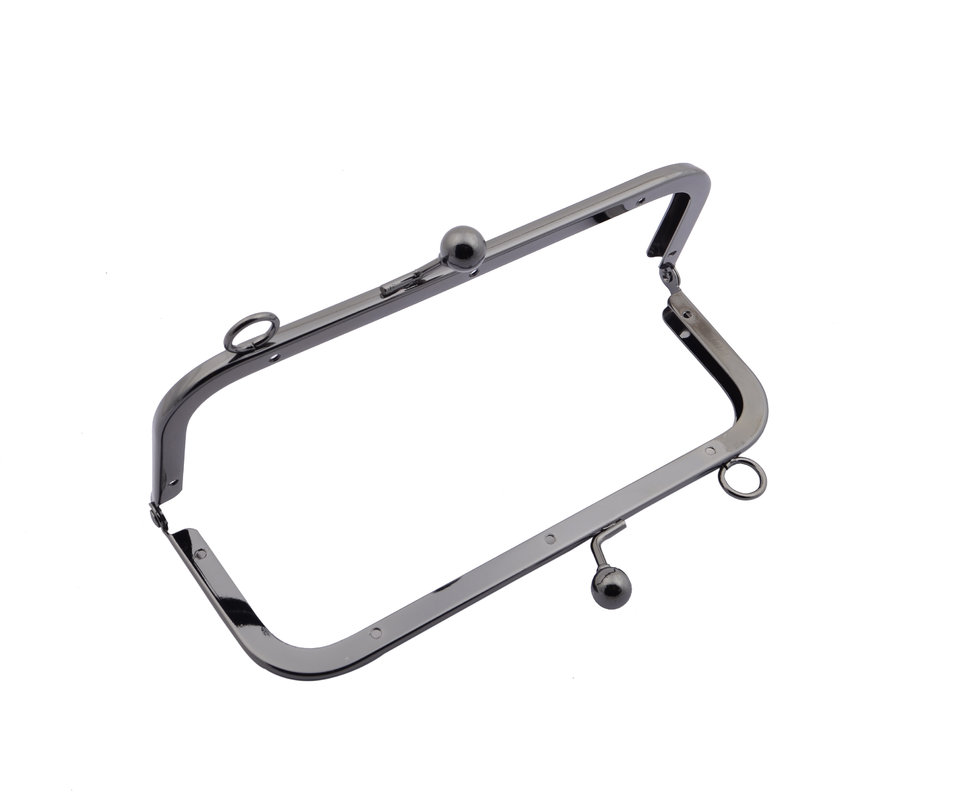 Factory direct selling metal wallet frame ,175*65mm gunmetal metal frame for purse