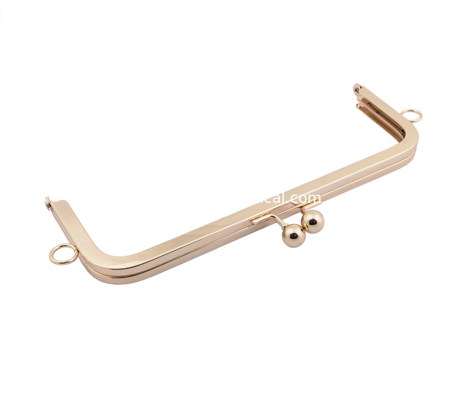 Fashion light gold metal purse frame,clutch bag metal frame with inner size 190mm