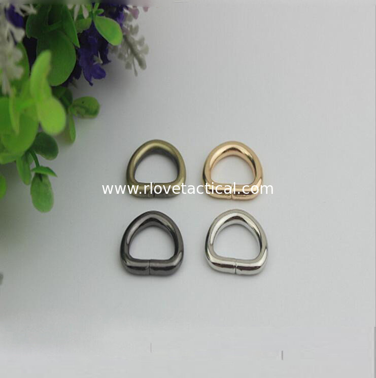 China cheap factory 17mm light gold metal wire iron D Ring for bags strap
