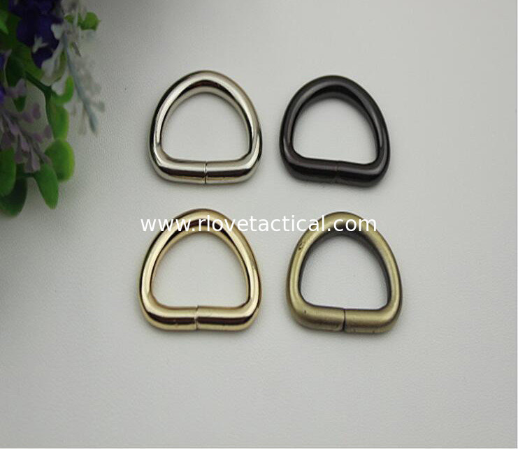 Supply all kinds of handbag metal open d ring,light gold wire iron metal d ring 25mm