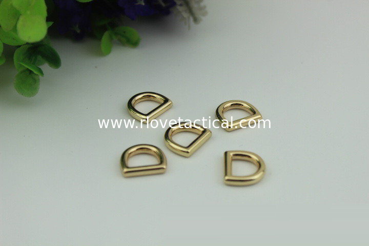 High quality 9mm metal d ring,nickel color zinc alloy d buckles for handbag accessory