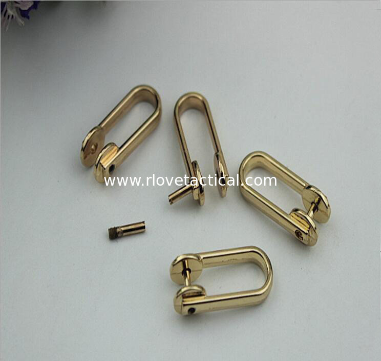 Handbag bag metal accessory d ring,easy removeble d shape bag strap buckle