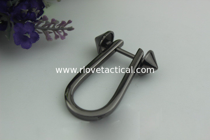 OEM novelty design fashion classical wild zinc alloy can removeble metal d shape bag accessories