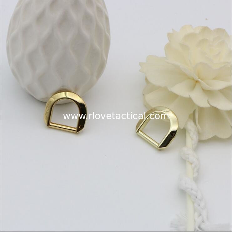 RL-DR038 Light gold D ring bag accessories,12.1mm bag metal d buckles