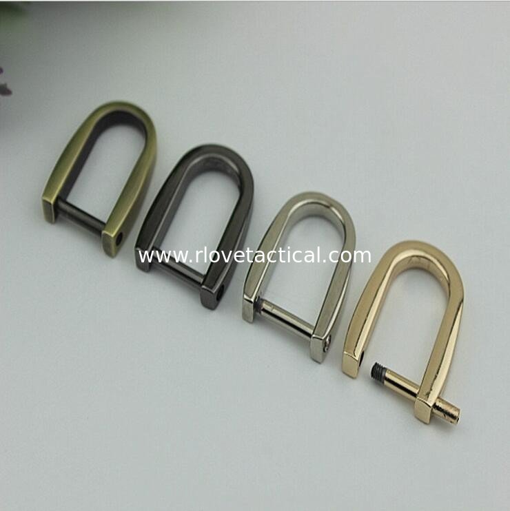 Simple design various colors removeble zinc alloy 15mm D ring strap metal buckles for handbag