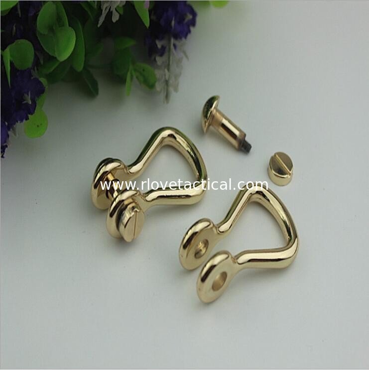 Customized high quality zinc alloy 10mm D shape metal strap buckle for handbag