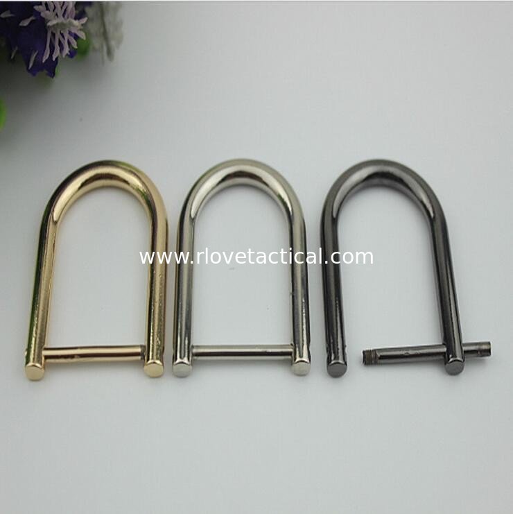 Custom made big zinc alloy 28 mm removable metal D ring buckle with polishing