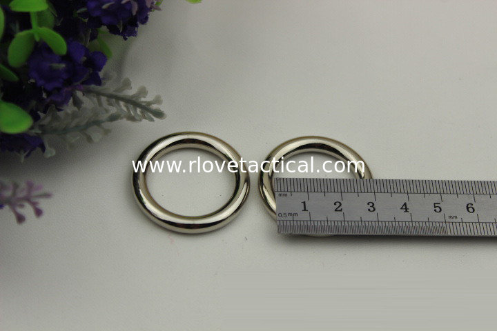 Top quality zinc alloy 25 mm nickel O-ring metal buckle for handbags