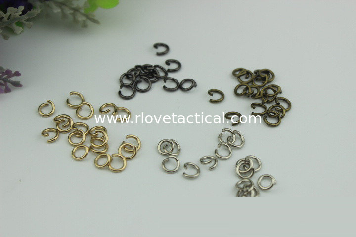 Manufacturing cheap fashion light gold small wire iron round metal buckles 5 mm