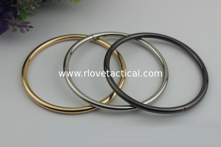 Handbag Fittings Gun Metal Color Iron Wire 75 MM Round Metal Rings Wholesale