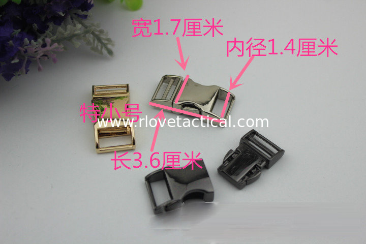 Dog Collar Accessories Zinc Alloy Gunmetal Color Small Size 14 Mm Metal Fast Quickly Buckles For Strap