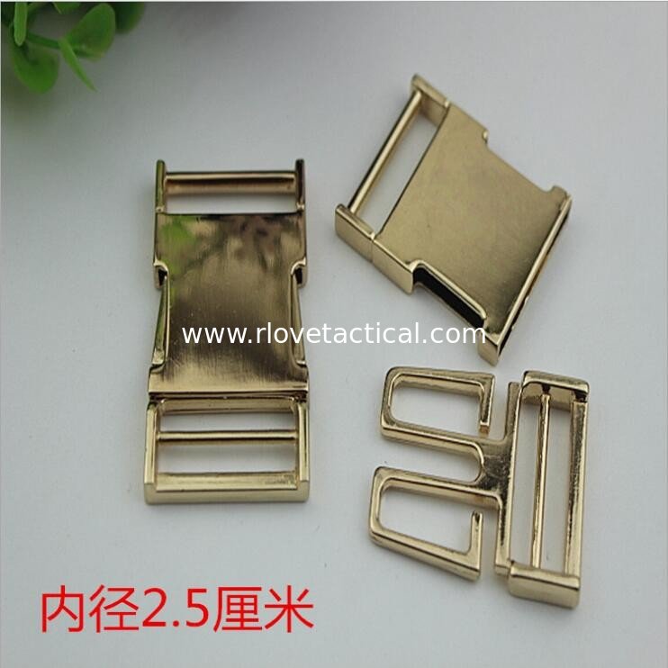 1 inch Hardware gold metal side quick release curved buckles for pet dog collar