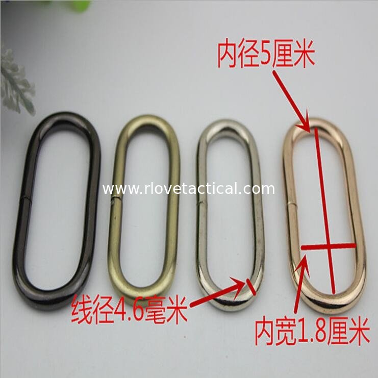 High quality 50 mm hanging nickel metal welding iron oval rings for bags