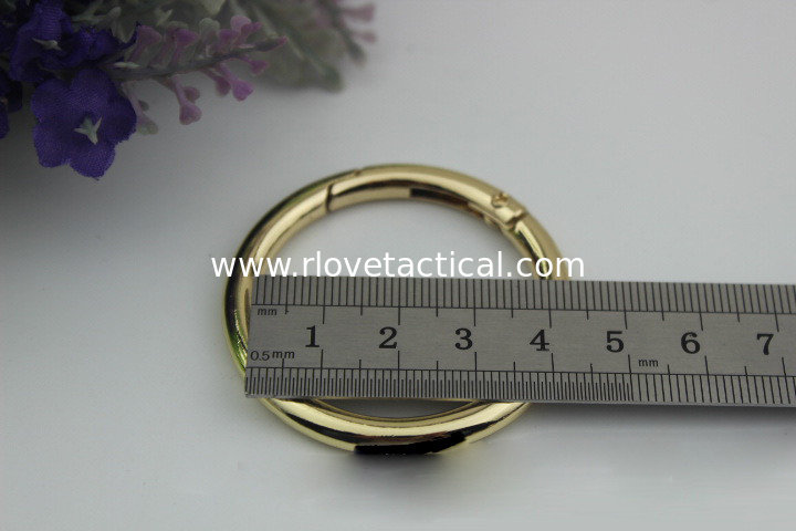 Metal hardware 38MM hanging brush anti brass spring ring o ring for handbag