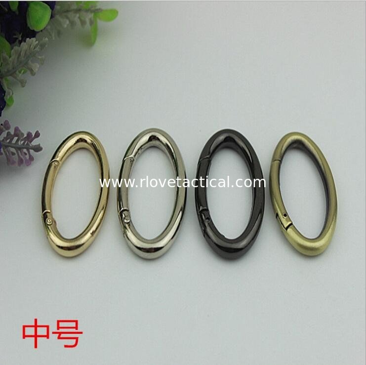 Good Quality Alloy 38 MM Hanging Brush Anti Brass Color Metal O Spring Gate Round Ring