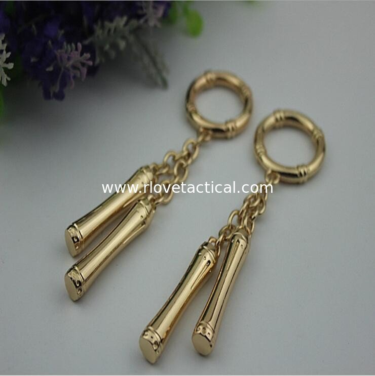 Handbag accessories decorative hardware light gold metal hanging charm for straps
