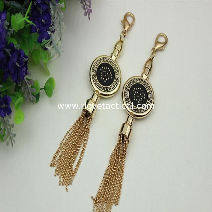 Novelty DIY high-grade bag hardware accessories light gold drip glue hanging charm with tassel