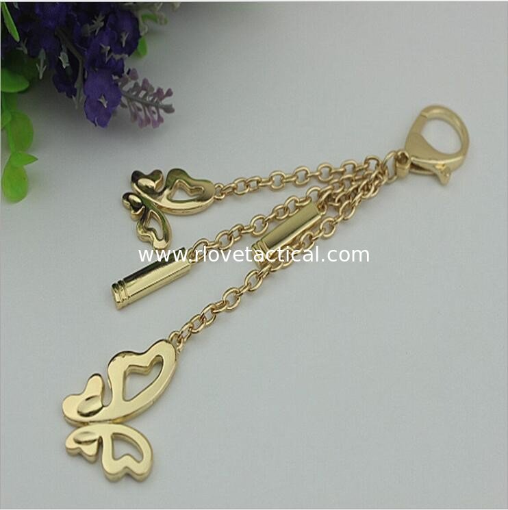 New design light gold butterfly shape handbag decorative hanging fitting with hooks