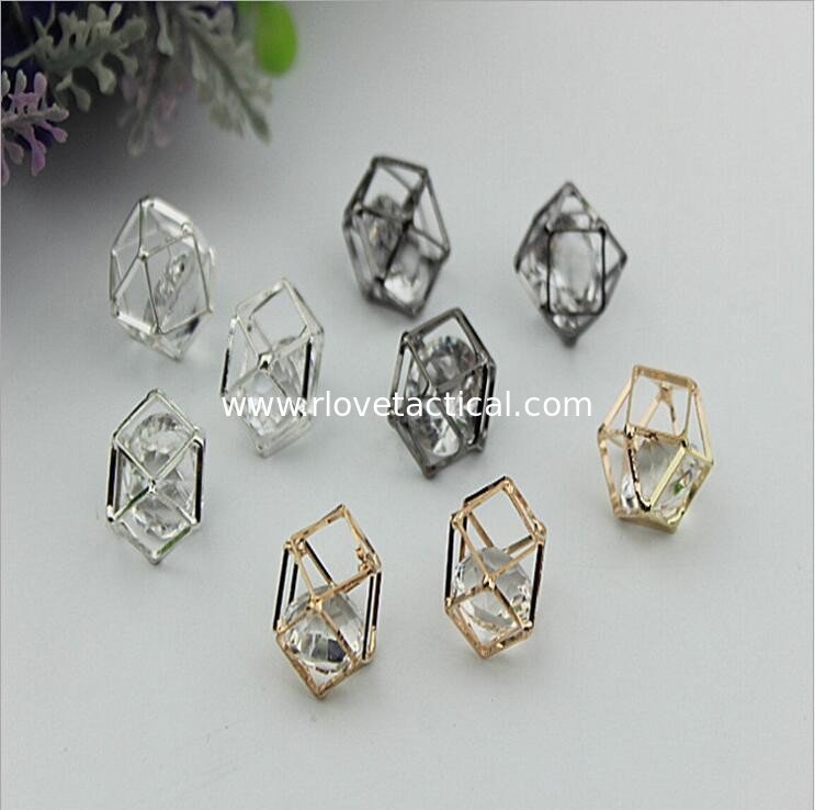 Handmade DIY metal zinc alloy gold nickel 17mm rhombus type diamond ball pendant