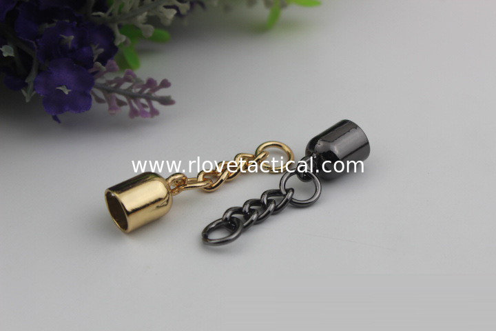 Customized Metal 9MM Mini Zinc Alloy Gold & Gunmetal Color Tassel Caps in Gold for bag