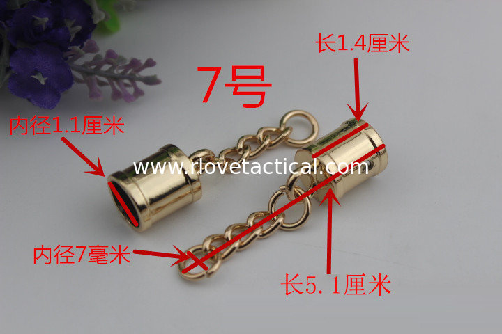2018 Fashion light gold metal bead rope end cap metal caps for tassel bag accessory