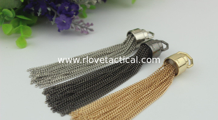Good design zinc alloy 14 mm multi-color metal bell end cap with tassel