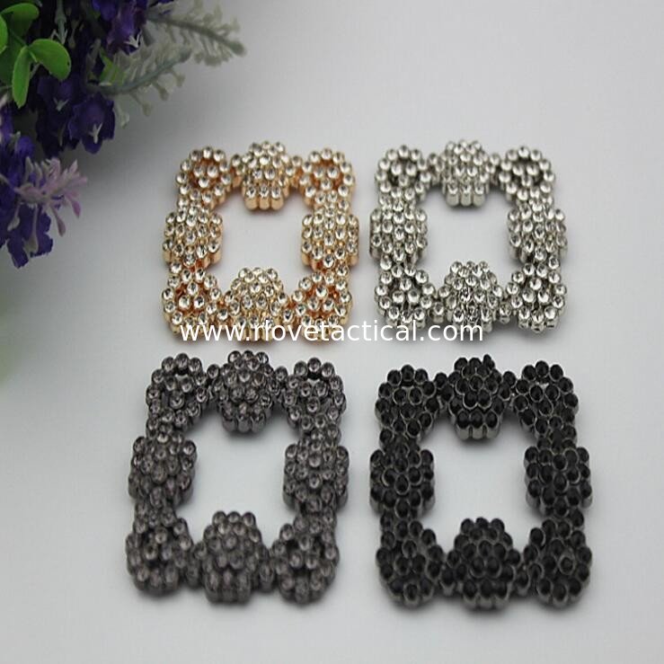 Exquisite workmanship fashion shoes accessories gold metal square buckles 45 mm