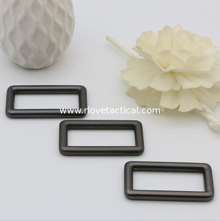 High End Handbag Hardware Gunmetal Color 38 MM Zinc Alloy Square Ring Buckle