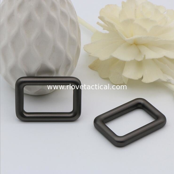 Handmade polishing 1 inch gunmetal color metal square bag buckle for straps