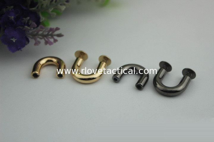 Handbag accessory gunmetal color 10 mm zinc alloy metal arch bridge for purse