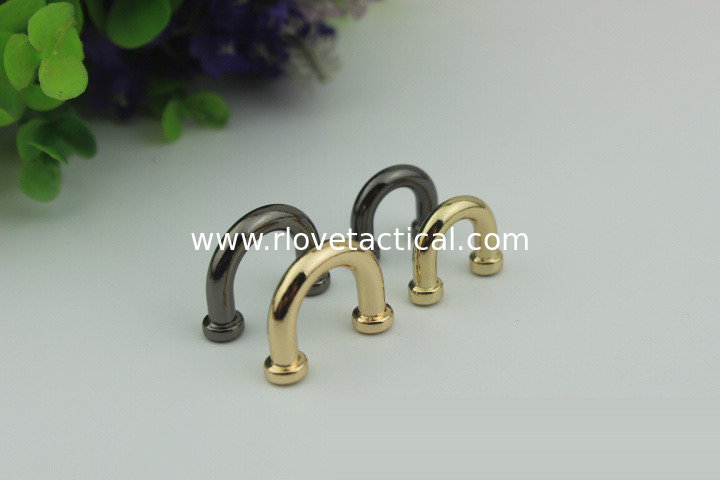 Multi-size 9 mm / 13 mm gunmetal color zinc alloy metal bag fitting arch bridge for leather straps