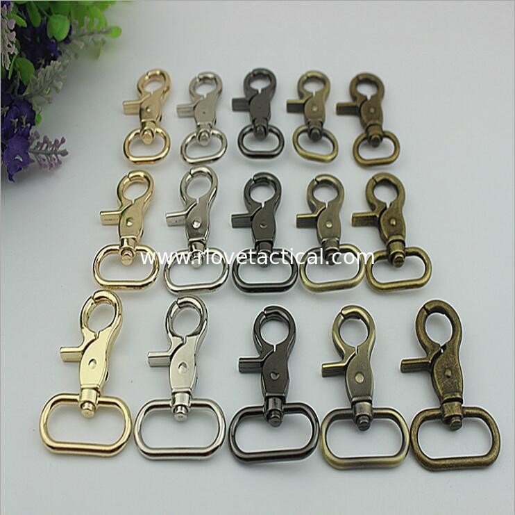 Hot sale factory price bag accessory nickel color 32 & 38 mm metal oval bolt trigger snap hook for handbag