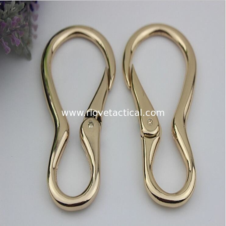 Handbag fitting length 90 mm light gold color zinc plated snap hook with good quality
