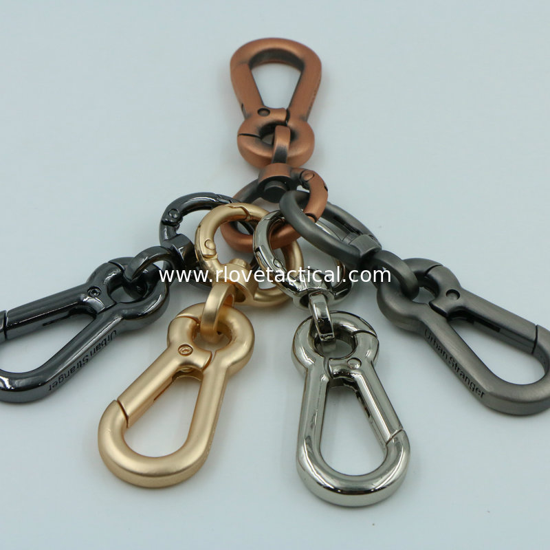 High end customized zinc alloy various color of car accessories spring snap hook metal key chain 18.5 mm