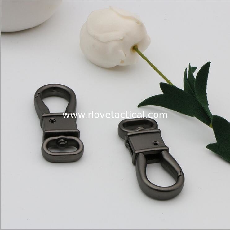 Manufacturing gunmetal color zinc alloy metal 13.7 mm snap hook hk with high plating