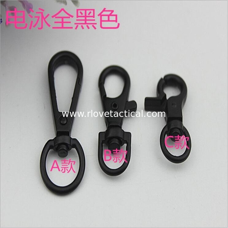 Design 3 style workmanship electrophoresis black zinc alloy metal snap hooks for bags