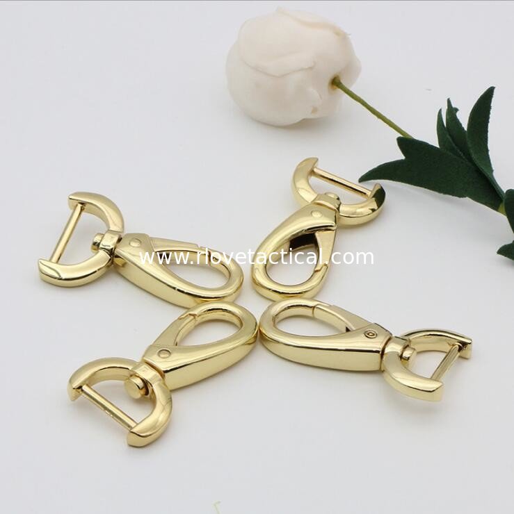 Handbag hardware high polishing metal zinc alloy 3/4 inch gold snap hook d ring