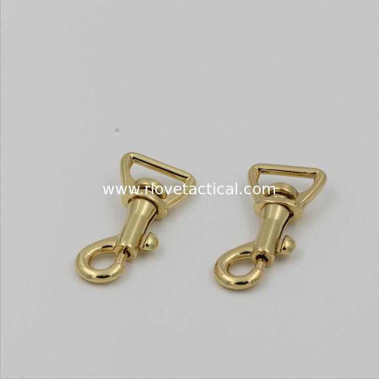 Factory direct high end handbag hardware zinc alloy 15.5 mm gold trigger snap hooks for webbing