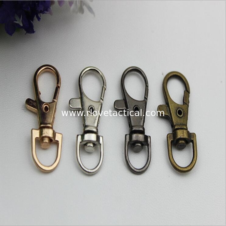 Small zinc alloy metal 10 mm round swivel eye bolt lobster claw snap hook for lanyard