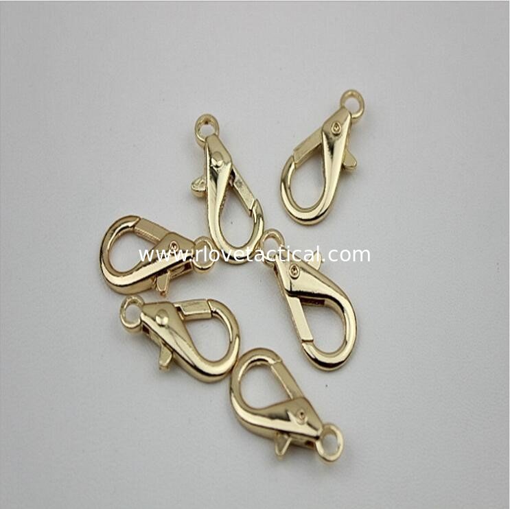Small metal chain match bag accessories zinc alloy gold snap clip hook 5 mm with high plating