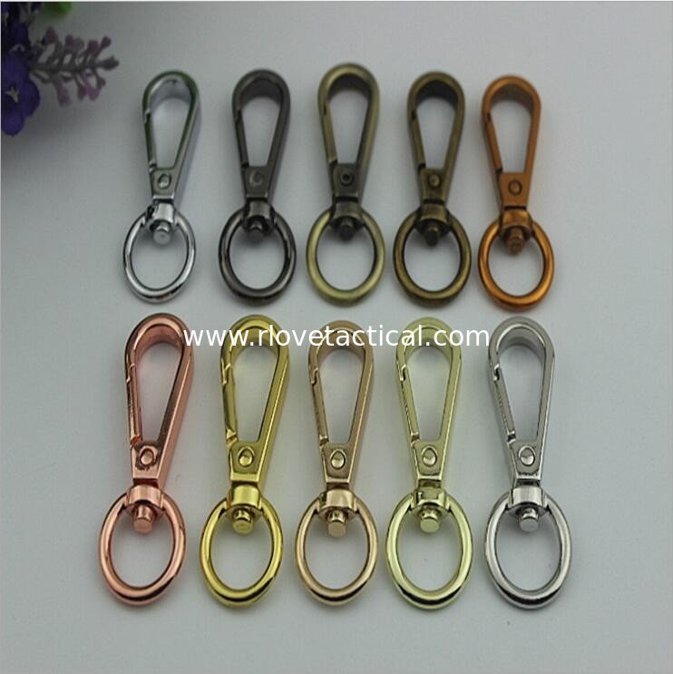 Customized all kinds of color cheap zinc alloy metal round 15 mm snap hook for sling bag