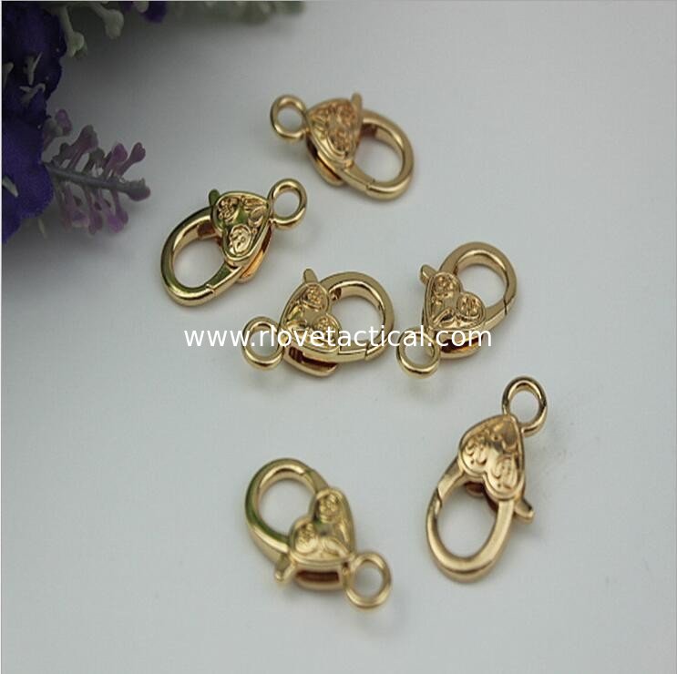 Gold zinc alloy bag hardware mini 5 mm lanyard snap hook suitable for metal chains